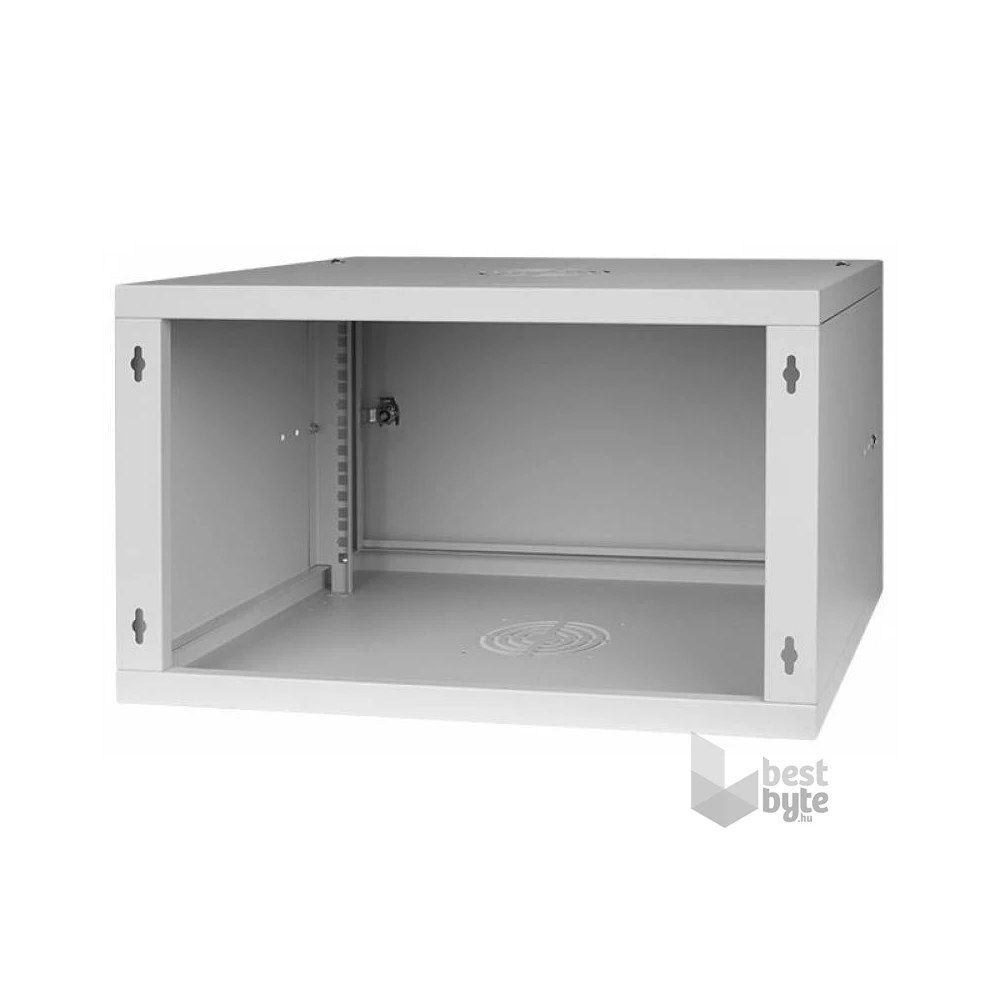 Stalflex RC19-6U-450MG 19" 6U 450 mm mély lapraszerelt szürke fém ajtós ...