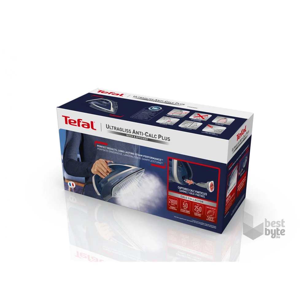 Tefal FV6830E0 Ultragliss Plus sötétkék gőzölős vasaló - BestByte